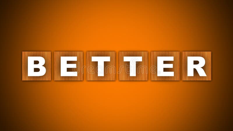 Better Text Title - Square Wooden Concept - Orange Background - 3D ...