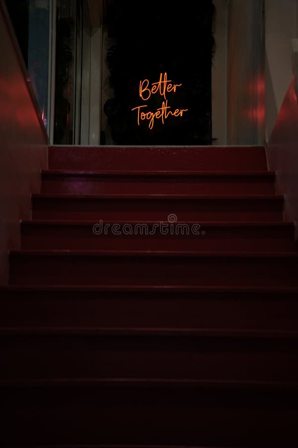 Better Together Text in Neon Lights Stock Image - Image of positive ...