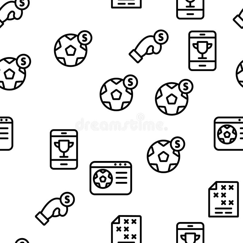 Betting Football Game Vector Seamless Pattern Stock Vector ...
