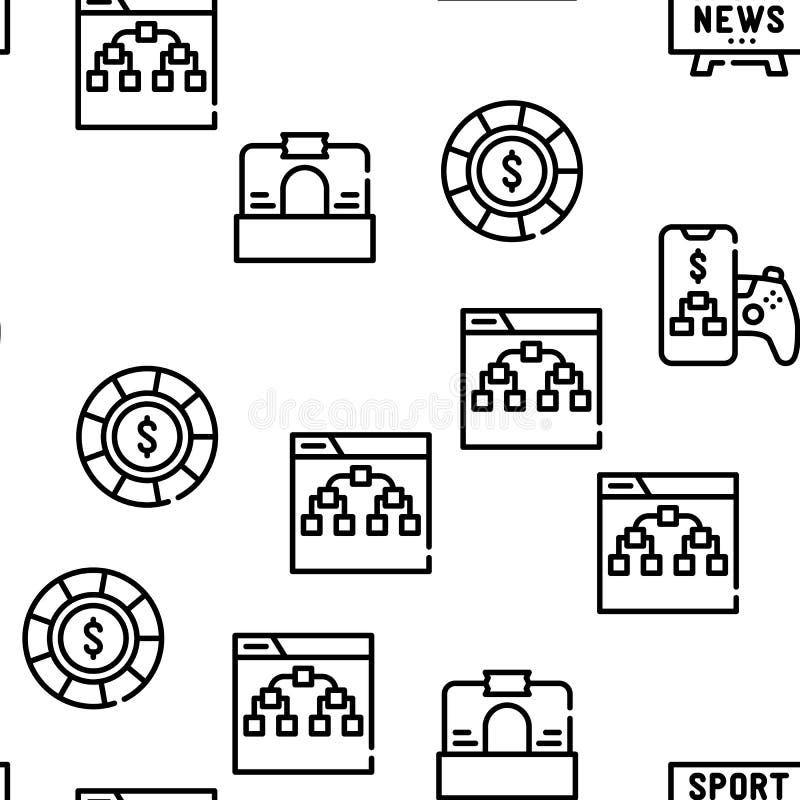 Betting on Gambling Vector Seamless Pattern Stock Vector - Illustration ...