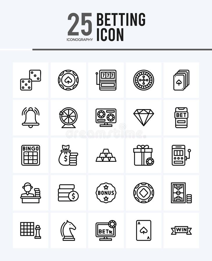 25 Betting Outline Icons Pack Vector Illustration Stock Vector ...
