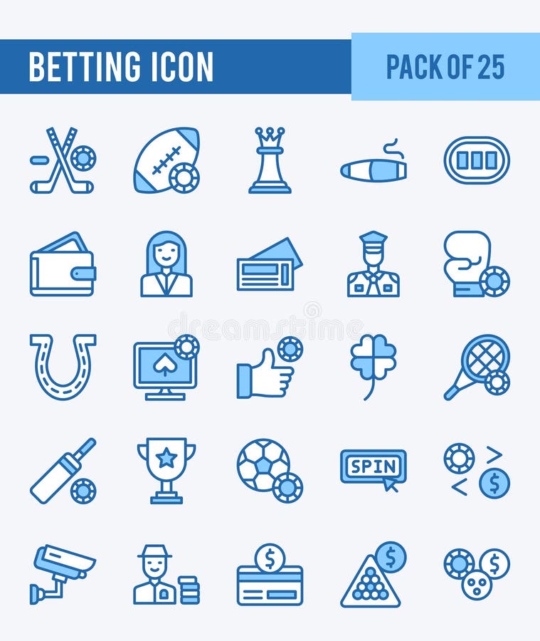 25 Betting. Two Color Icons Pack. Vector Illustration Stock Vector ...