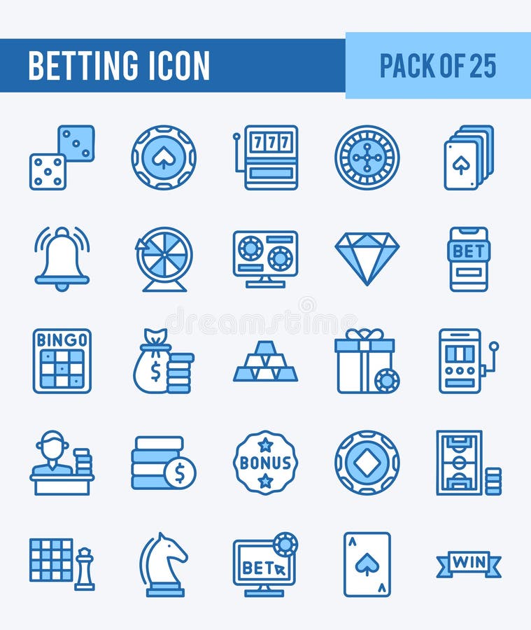 25 Betting. Two Color Icons Pack. Vector Illustration Stock Vector ...