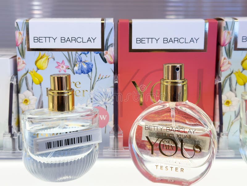 Betty Barclay Perfume Display with Tester Bottles in Elegant Store ...