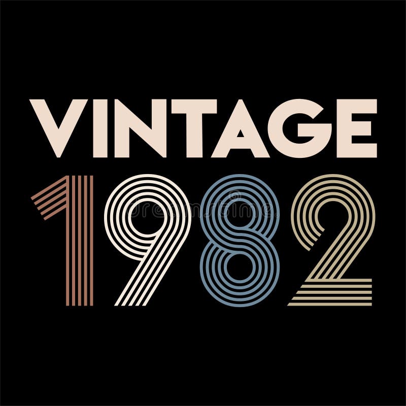 1982 Vintage T Shirt Design Vector, Vintage Design Stock Vector ...