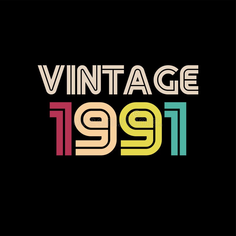 1991 Vintage T Shirt Design Vector, Vintage Design Stock Vector ...