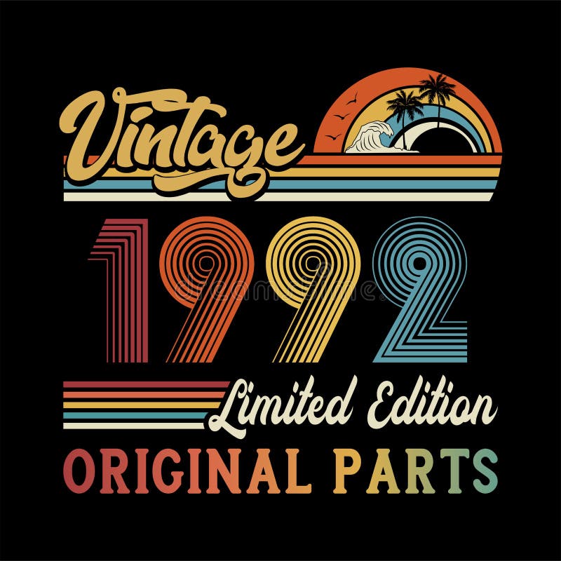 1992 Vintage T Shirt Design Vector, Vintage Design Stock Vector ...