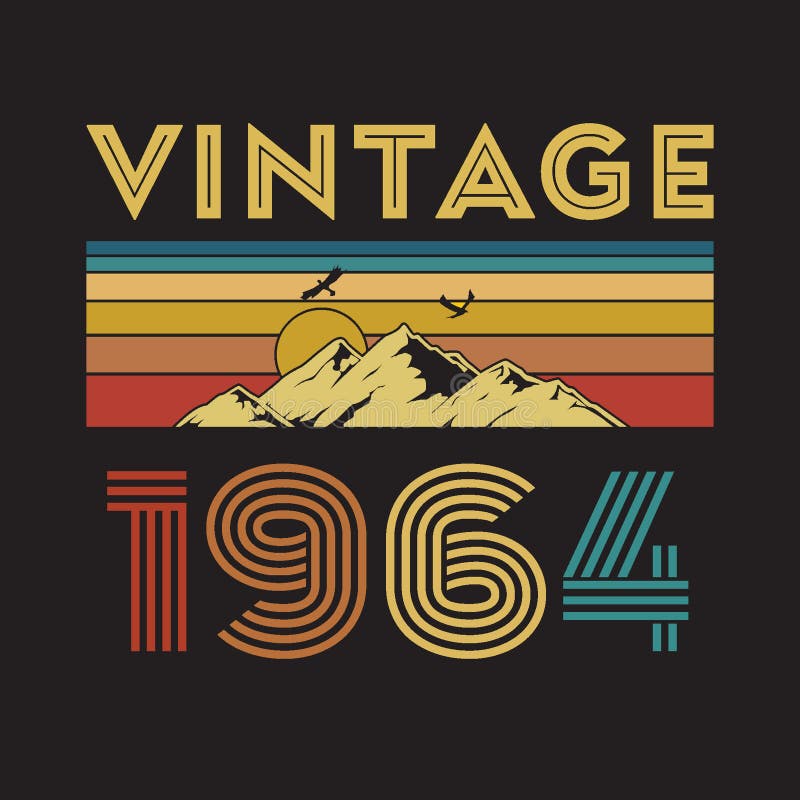 1964 Vintage T Shirt Design Vector, Vintage Design Stock Vector ...