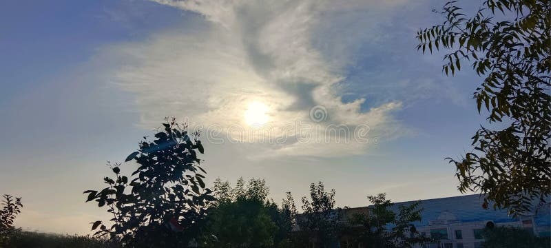 Beuatiful Cloud View Design. Blue Colored Sky with Little Light ...