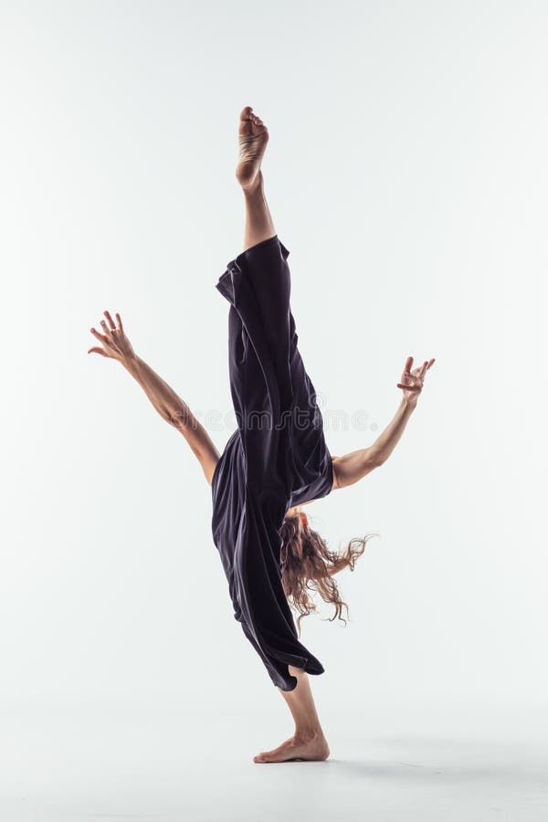 Beuatiful Female Dancer. Studio Background. Stock Image - Image of ...