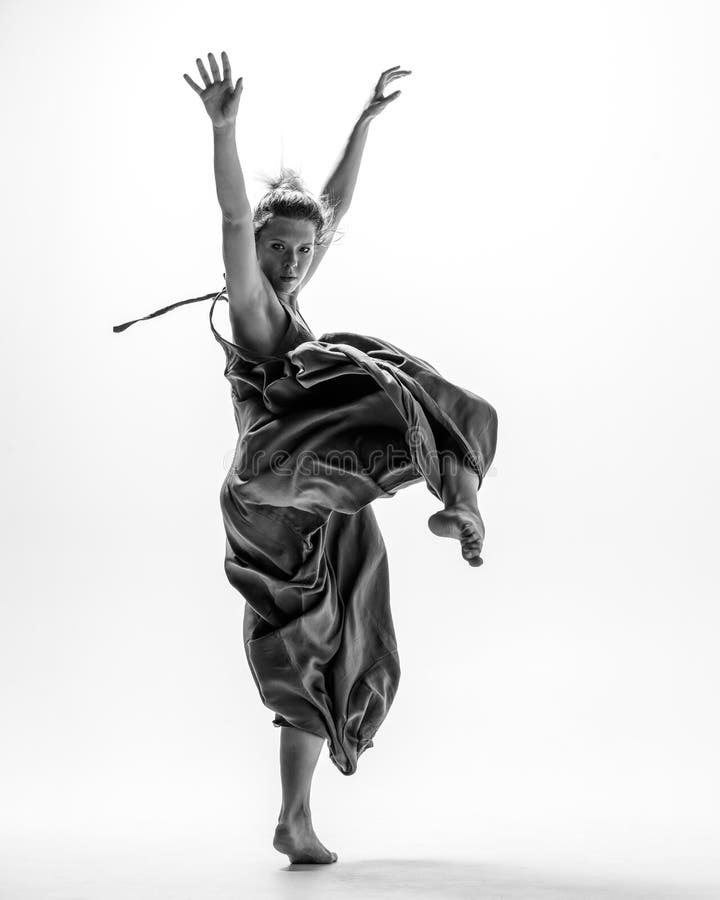 Beuatiful Female Dancer. White Background Stock Image - Image of ...