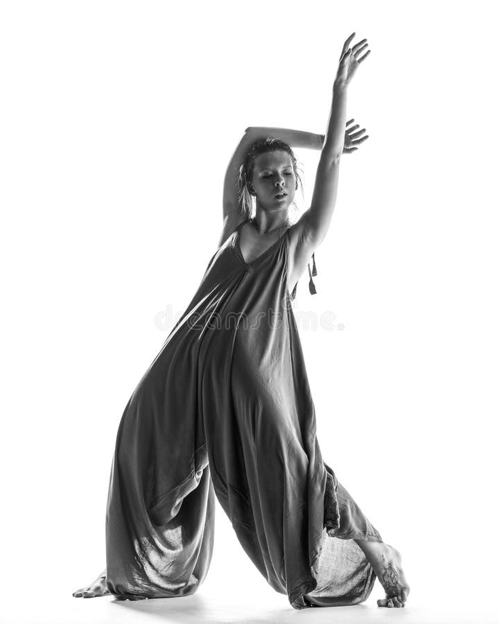 Beuatiful Female Dancer. White Background Stock Photo - Image of ...
