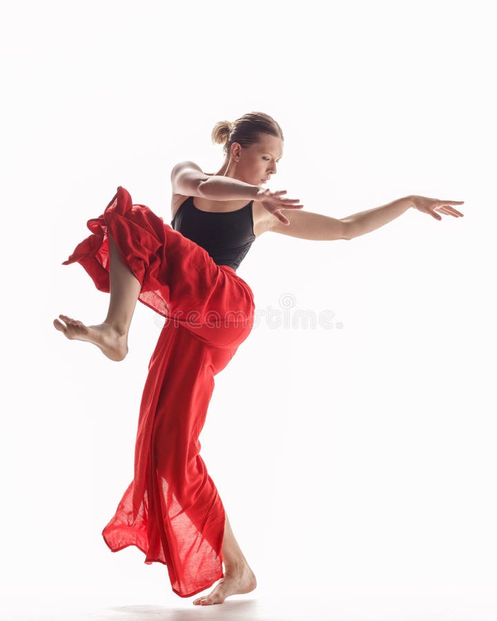 Beuatiful Female Dancer. White Background Stock Photo - Image of ...