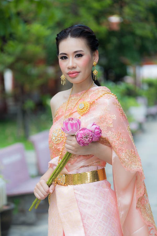 Beutiful Traditional Thai Clothing Stock Photo - Image of females ...
