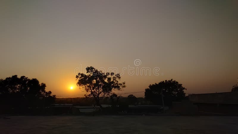 Beutyfull Sunset in Evening Time at Gujrat India. Stock Photo - Image ...