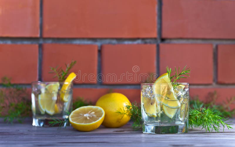 Bevanda Alcolica Con Limone E Ghiaccio Fotografia Stock - Immagine di ...