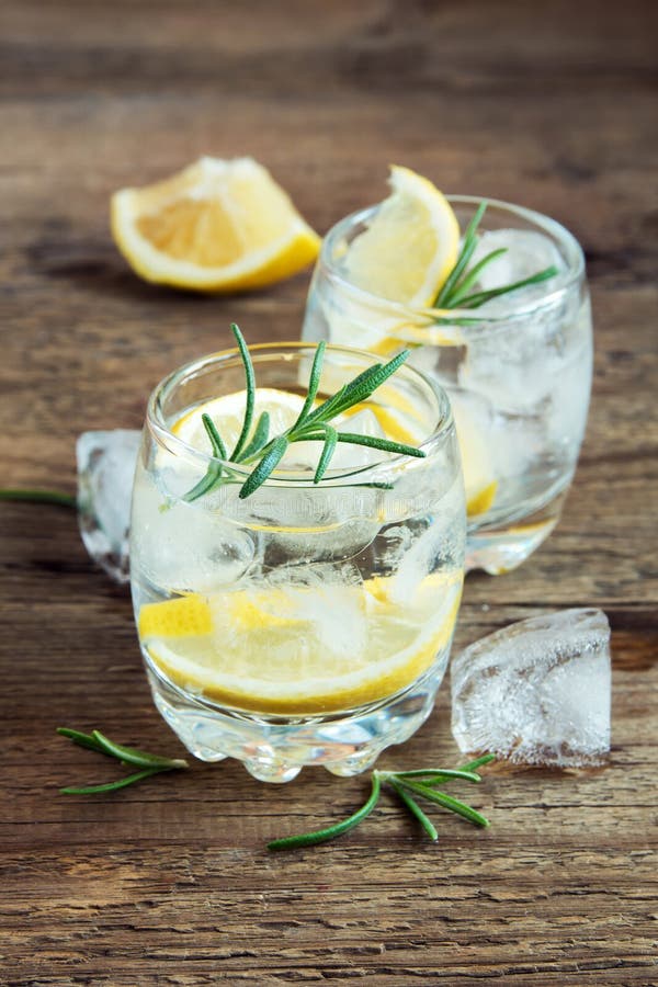 Bevanda Alcolica Con Il Limone, Rosmarino Immagine Stock - Immagine di ...