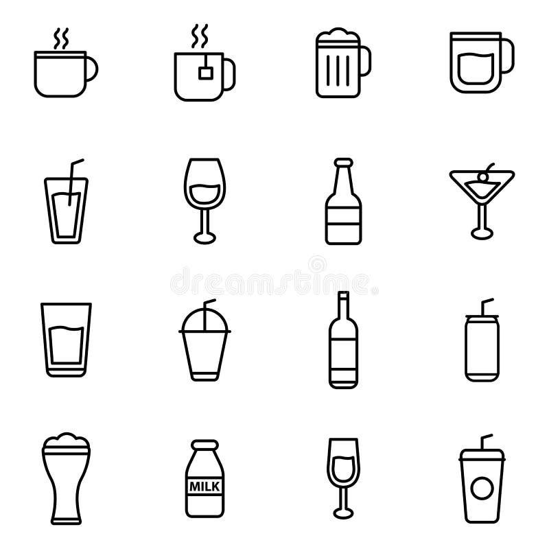 Bevanda e bevande illustrazione vettoriale. Illustrazione di vino ...