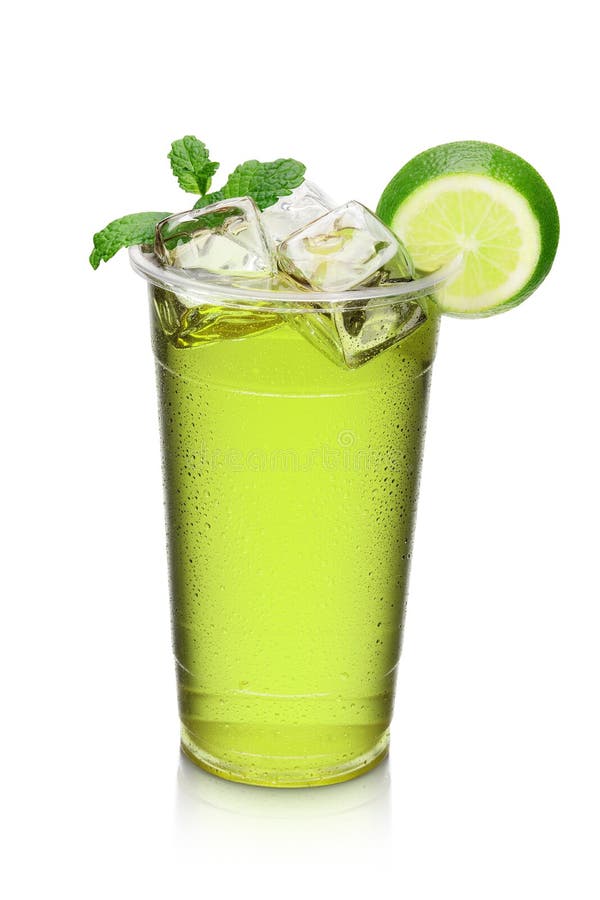 Bevanda Verde Del Cocktail Con La Fetta E La Menta Della Calce ...
