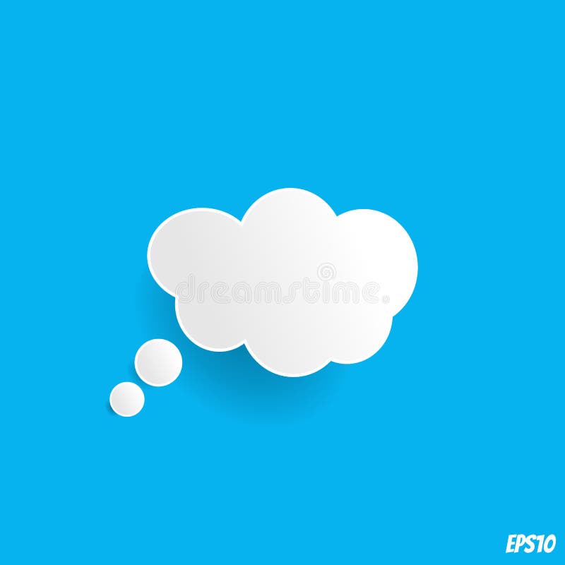 Bevel Thought Bubble on Blue Background. Stock Vector - Illustration of ...