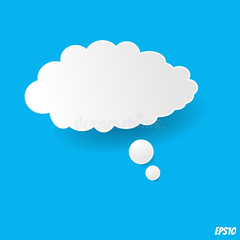 Bevel Thought Bubble on Blue Background. Stock Vector - Illustration of ...