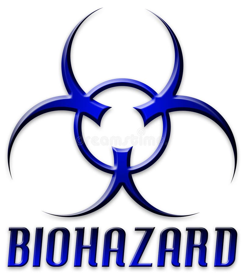 Beveled Red Biohazard Logo stock illustration. Illustration of notice ...