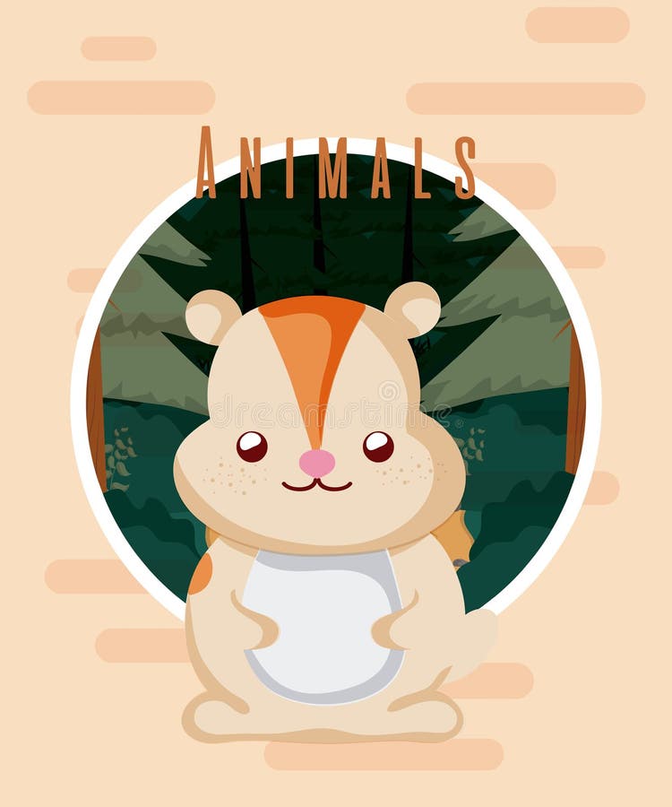 Bever. Schattige, Met De Hand Getekende Sticker of Etiket. Vector ...