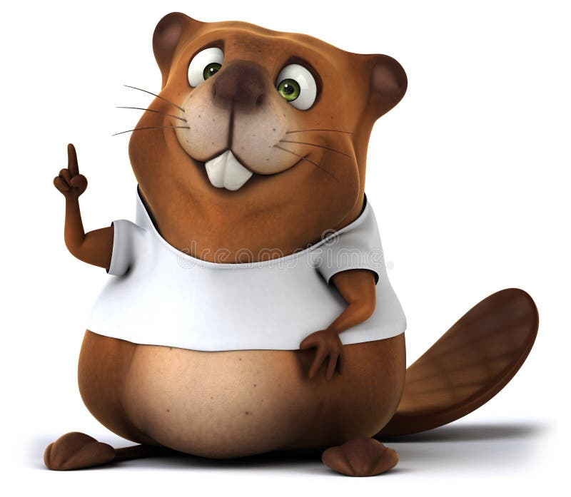 Bever Met Een Witte T-shirt Stock Illustratie - Illustration of ...