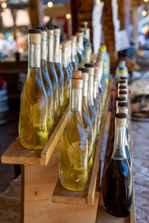 Beverage Bottles Placed on the Shelf Stock Photo - Image of beverage ...