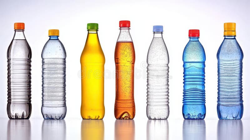 Beverage Bottles: Variety of Colors and Sizes Stock Illustration ...