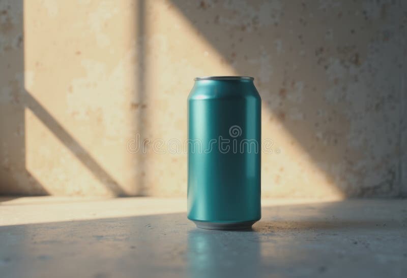 Beverage Can Mockup Featuring a Clean and Modern Packaging Design Stock ...