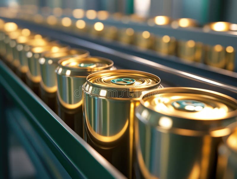 Beverage Cans Manufacturing Process Stock Image - Image of industrial ...