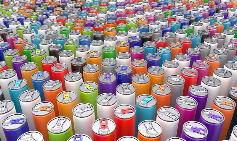 Beverage Cans Multi Coloured Stock Illustration - Illustration of ...