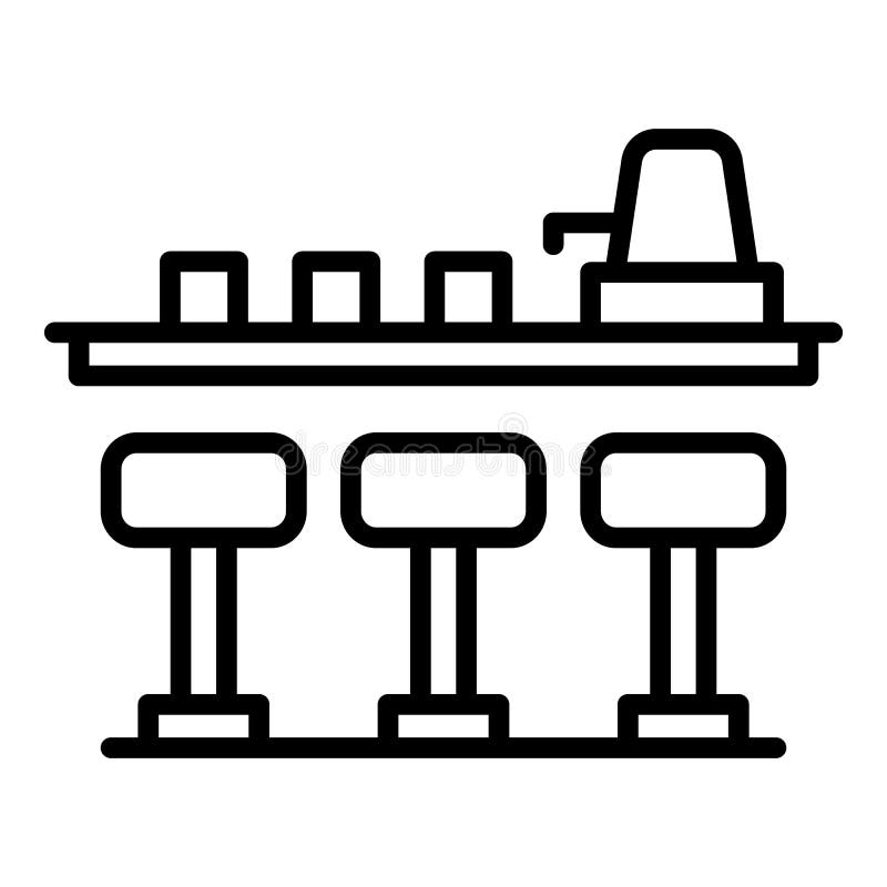 Beverage Counter Icon, Outline Style Stock Vector - Illustration of ...