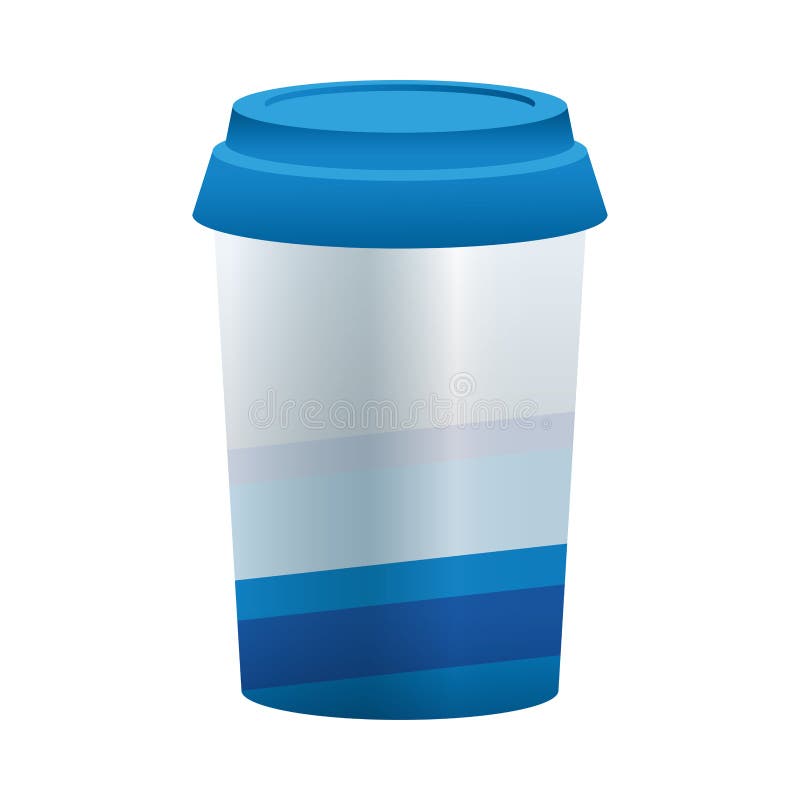 Beverage Cup with Blue and White Stationery Template Stock Vector ...