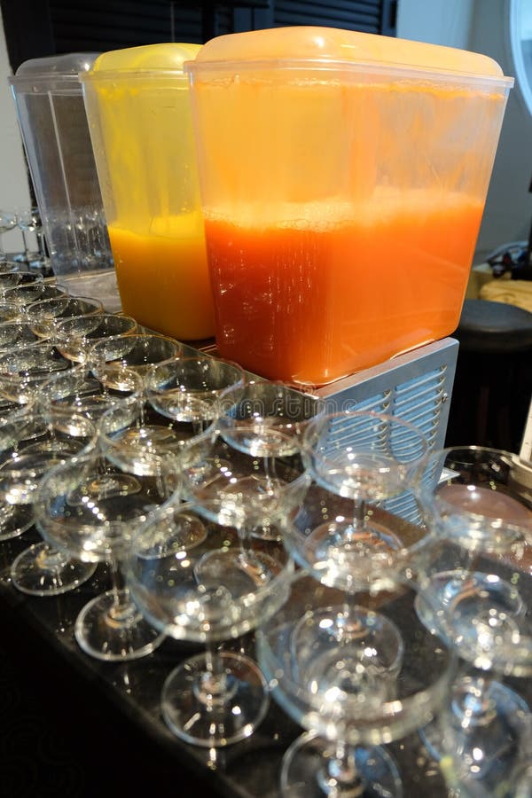 Beverage Dispenser, Juice Buffet In Restaurant Stock Image - Image of ...