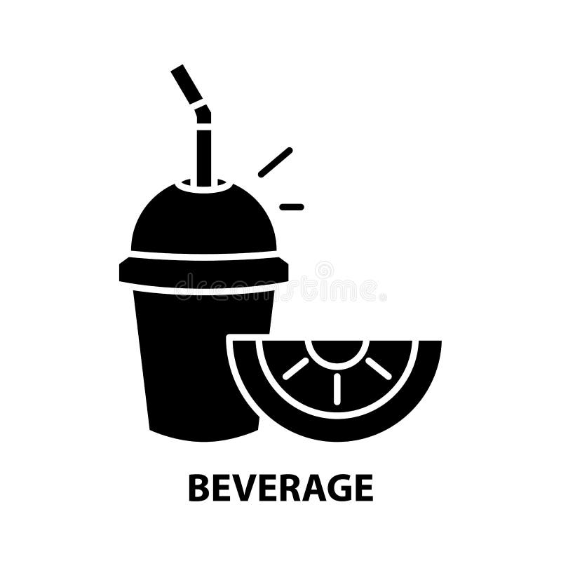 Beverage Icon, Black Vector Sign with Editable Strokes, Concept ...