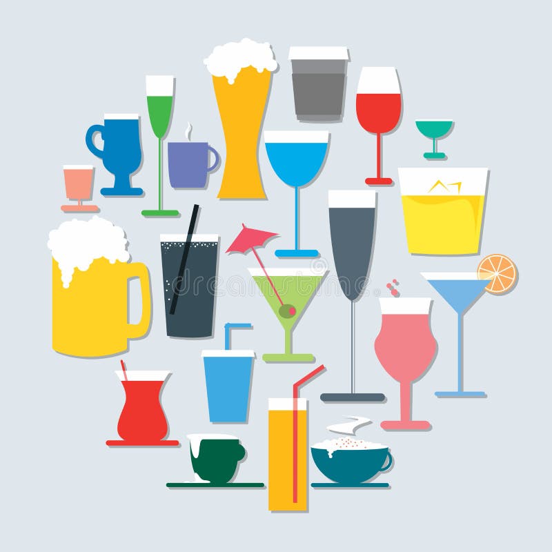Beverage Icon Set stock vector. Illustration of beer - 46000422