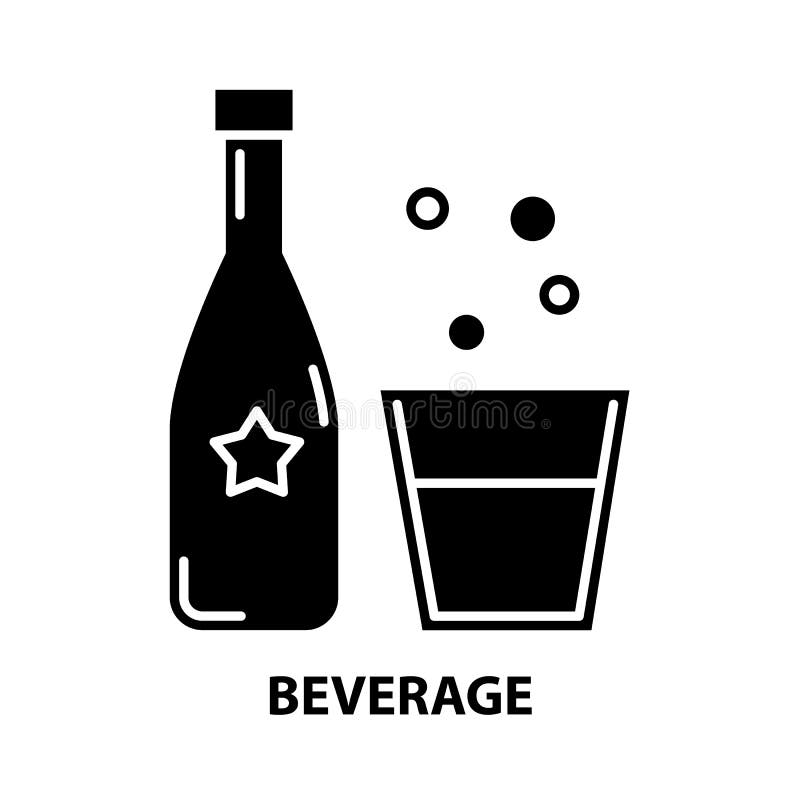 Beverage Symbol Icon, Black Vector Sign with Editable Strokes, Concept ...