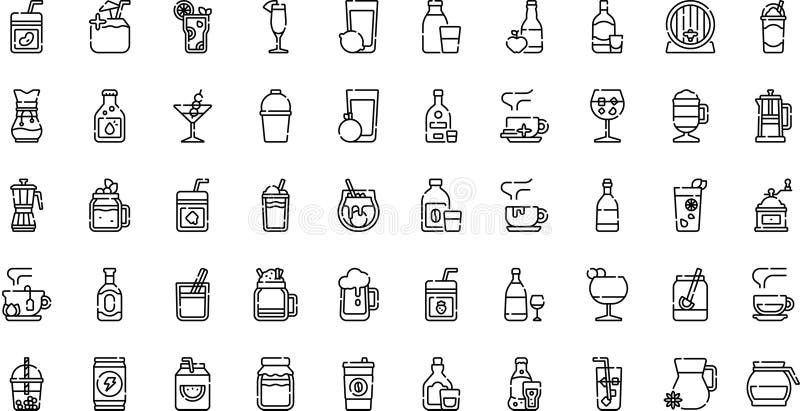 Beverages Icons High-Quality Vector Icons Collection with Editable ...