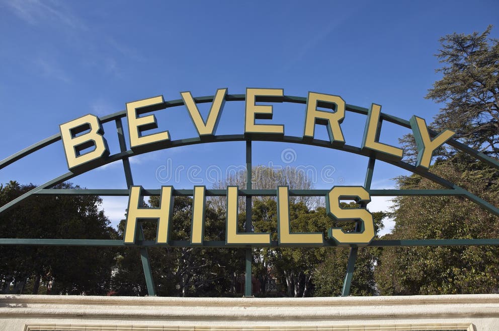 Beverly Hills Park Sign editorial stock photo. Image of landmark - 17705438