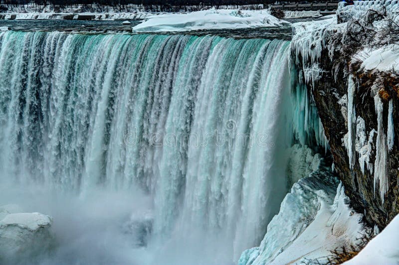 Bevroren Niagara Falls stock afbeelding. Image of horizontaal - 66840371