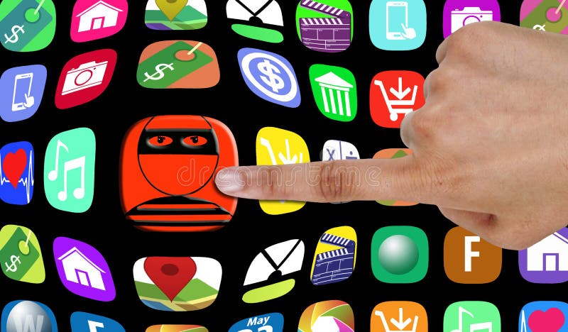 Beware of Bad Apps that Make it To Your Phone Stock Illustration ...