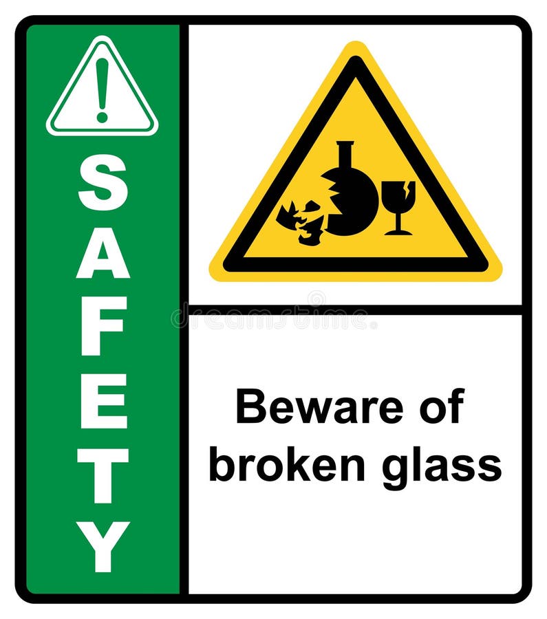 Beware of Broken Glass. Glass Shards Dump Area Stock Vector ...