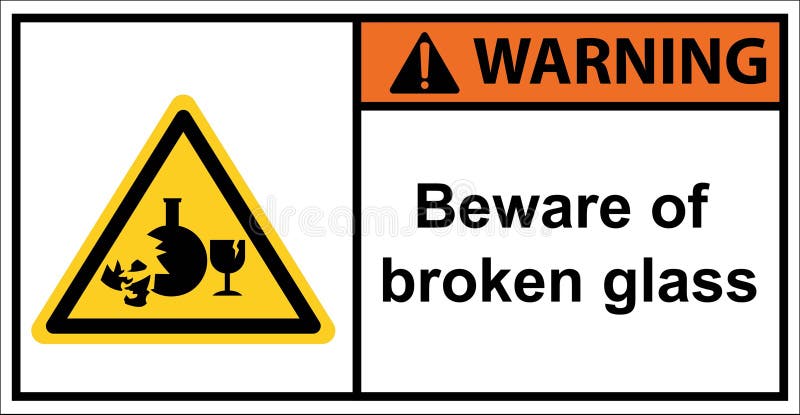 Beware of Broken Glass. Glass Shards Dump Area Stock Vector ...