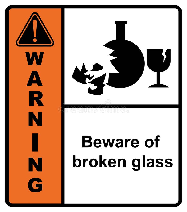 Beware of Broken Glass. Glass Shards Dump Area Stock Vector ...