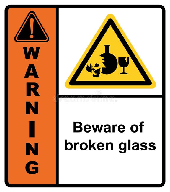 Beware of Broken Glass. Glass Shards Dump Area Stock Vector ...