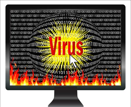 Beware of computer viruses stock illustration. Illustration of binary ...