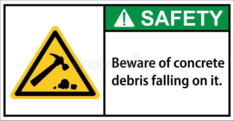 Beware of Concrete Debris Falling on it.sign Safety Stock Vector ...