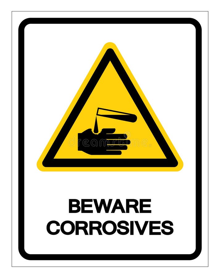 Beware Corrosives Symbol, Vector Illustration, Isolate on White ...